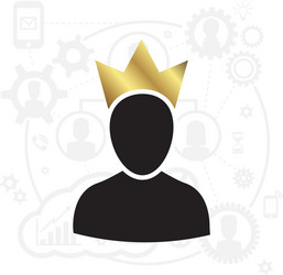 Admin with gold crown icon Royalty Free Vector Image