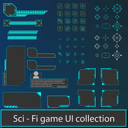 Yellow sci fi game user interface collection Vector Image