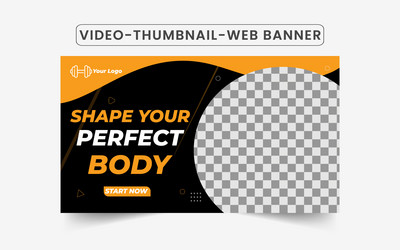 Fitness gym training thumbnail design Royalty Free Vector