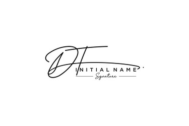 Initial dt signature logo template hand drawn Vector Image