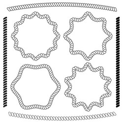 White rope woven border with rope knots square Vector Image