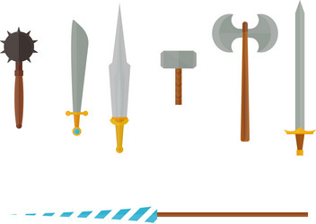 Medieval weapons set Royalty Free Vector Image