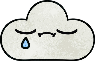 Cute cartoon sad cloud Royalty Free Vector Image