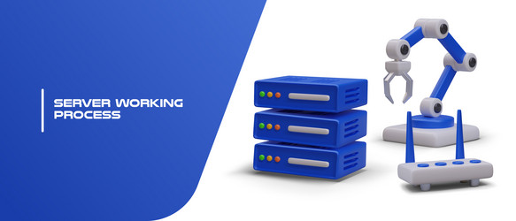 Server working process rack programmable Vector Image