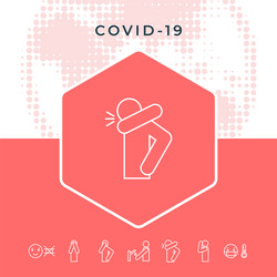 Sneeze into elbow - infographic icon warning Vector Image