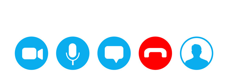 Video call screen template cal icons set Vector Image