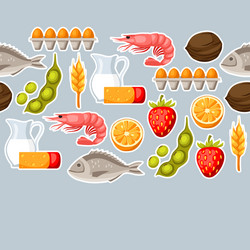 Food allergy abnormal immune response to Vector Image