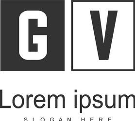 Initial gv logo template with modern frame Vector Image