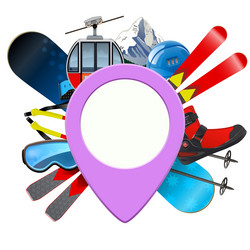 Beach concept with pick point Royalty Free Vector Image