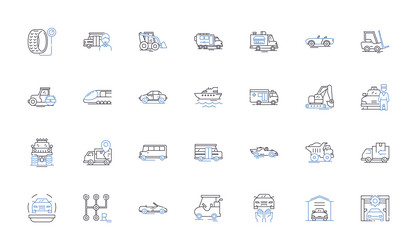 Shipping companies line icons collection Vector Image