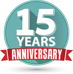 15 year anniversary celebration emblem badge Vector Image
