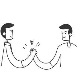 Hand drawn doodle soul brother handshake icon Vector Image