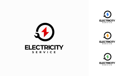 Electricity service logo designs concept thunder Vector Image