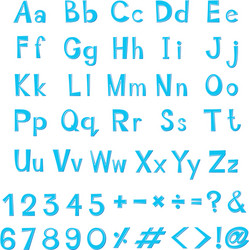 English alphabets in blue blocks Royalty Free Vector Image