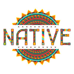 Indian design word with ornament Royalty Free Vector Image