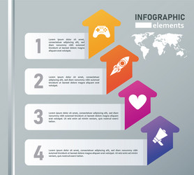 Statistics infographics steps with arrows up Vector Image
