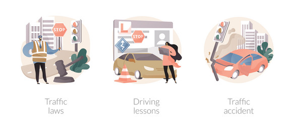 Car driving school abstract concept Royalty Free Vector