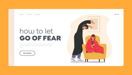 Nightmires fear landing page template child Vector Image