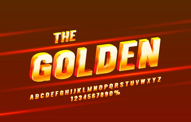 Gold font set collection letters and numbers Vector Image