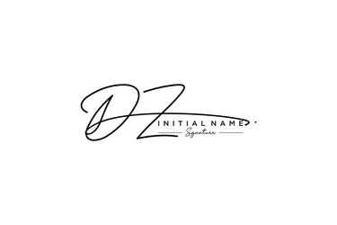 Initial dz signature logo template hand drawn Vector Image