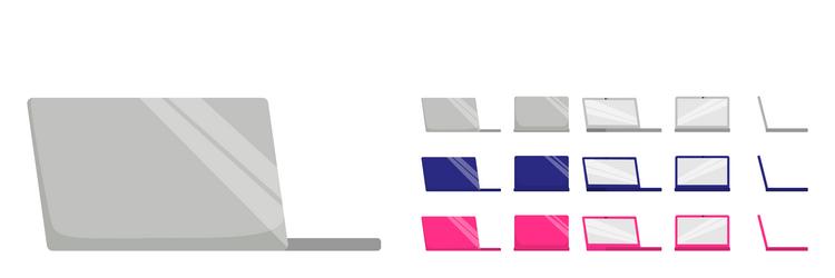 Desktop computer set with different color Vector Image