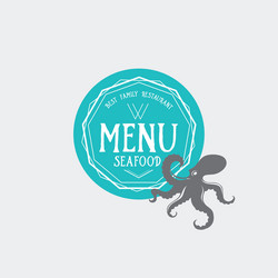 Menu logo template vintage geometric badge food Vector Image