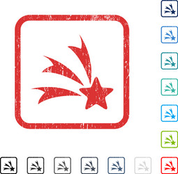 Falling star icon rubber watermark Royalty Free Vector Image