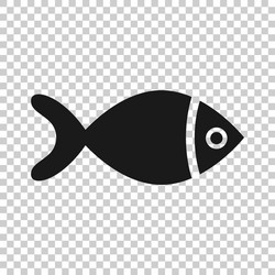 Black fish icon isolated on transparent background