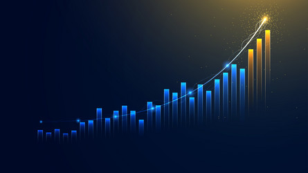 Business growth wallpaper with the glowing bar Vector Image