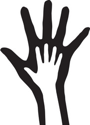 Open human hand palm - black icon on white Vector Image