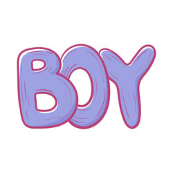 Handwritten lettering drawn word boy Royalty Free Vector