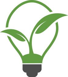 Natural light bulb lamp logo design template Vector Image