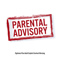 Obscene red stop sign age restriction stamp Vector Image