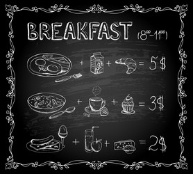 Cafe chalkboard poster with coffee cup Royalty Free Vector