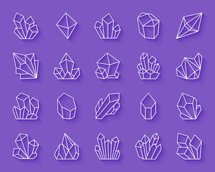 Crystal simple gradient icons set Royalty Free Vector Image