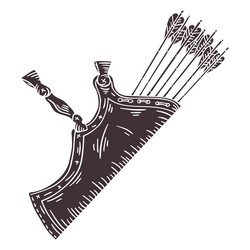 Pointy long fletching archery arrow cut out Vector Image