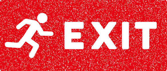 Emergency exit grainy texture icon Royalty Free Vector Image