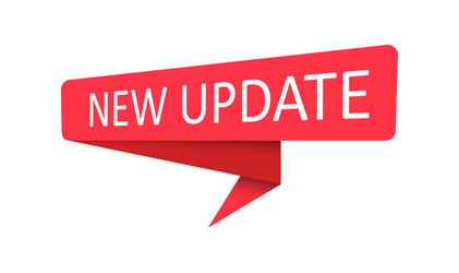 Modern label new update with bell banner element Vector Image