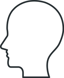 Face profile line icon on white background Vector Image