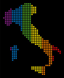 Spectrum pixel dotted italy map Royalty Free Vector Image