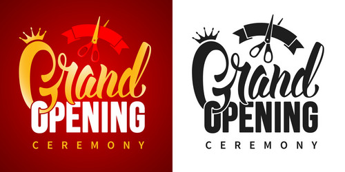 Grand opening announcement megaphone label Vector Image