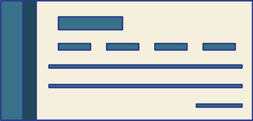 Bank check symbol isolated Royalty Free Vector Image