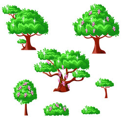 Cartoon trees set on a white background Royalty Free Vector