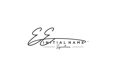 Initial ee signature logo template hand drawn Vector Image