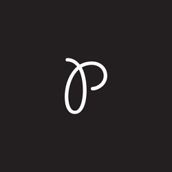 Letter p round square geometric symbol simple logo