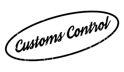 Customs control rubber stamp Royalty Free Vector Image