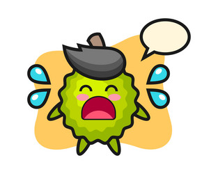 Durian cartoon with kissing gesture Royalty Free Vector