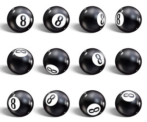 Eight ball set realistic 8 Royalty Free Vector Image