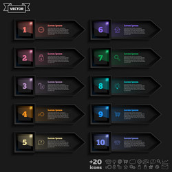 Infographic design list with colorful square Vector Image