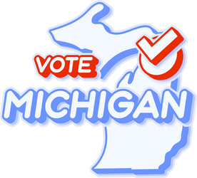 Presidential vote in michigan 2020 state map Vector Image